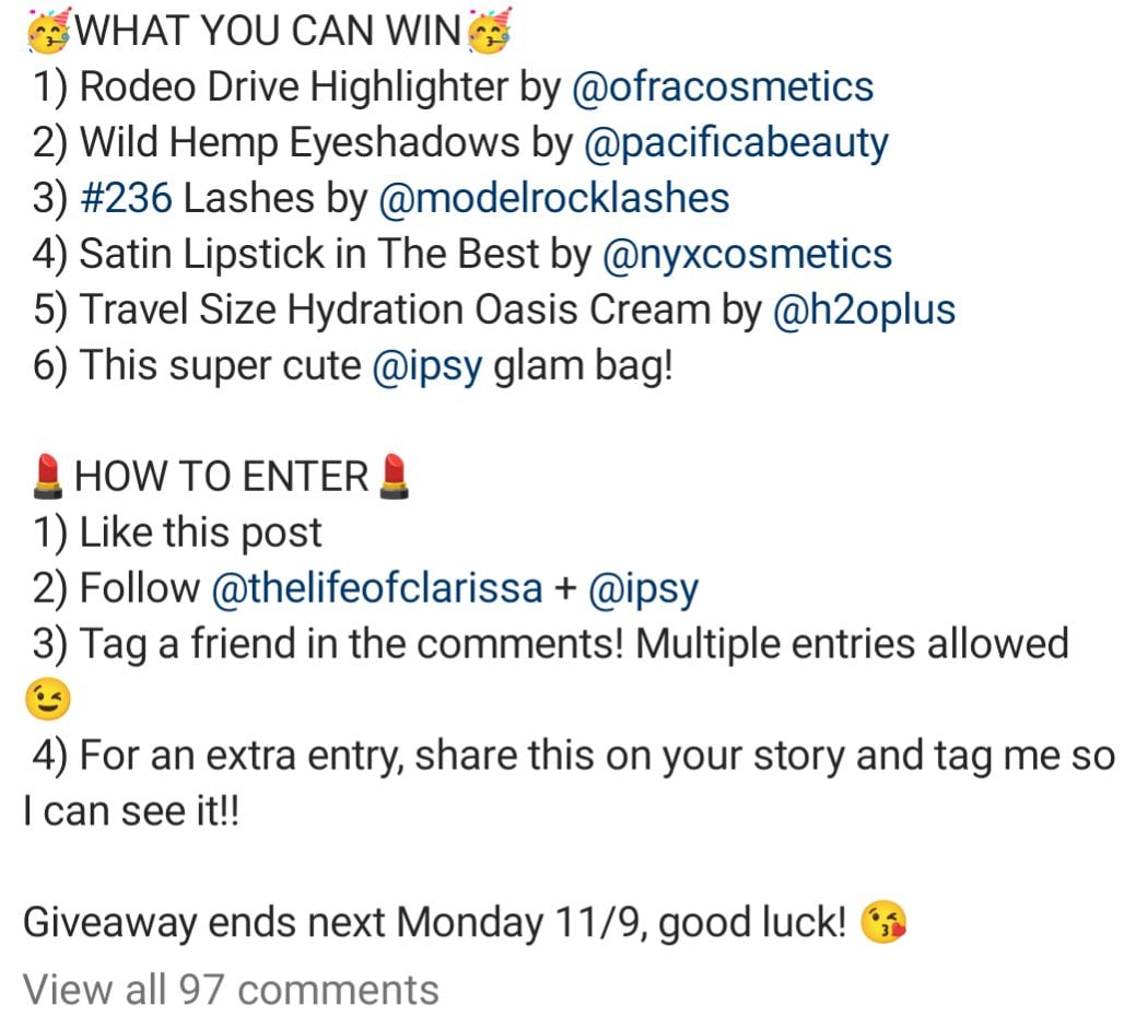 12 Great Instagram Giveaway Examples (Brands + Influencers)