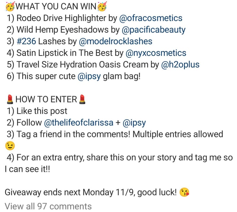 12 Great Instagram Giveaway Examples (Brands + Influencers)